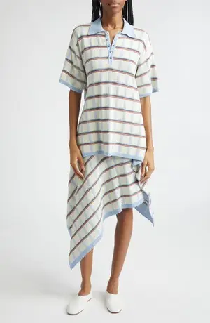 EENK Check Jacquard Asymmetric Skirt
