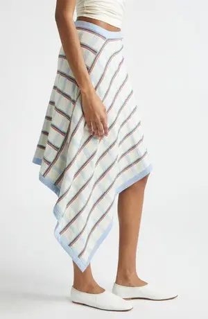 EENK Check Jacquard Asymmetric Skirt
