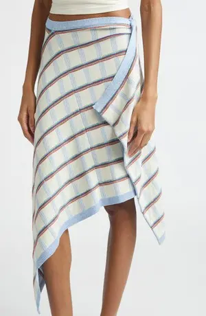 EENK Check Jacquard Asymmetric Skirt