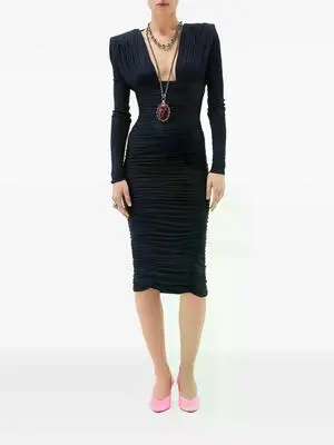 Versace Draped Silk-blend Crêpe Jersey Midi Dress