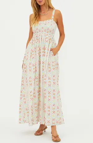 Beach Riot Cari Fruit Print Cotton Cover-up Sundress - Fruit Blooms
