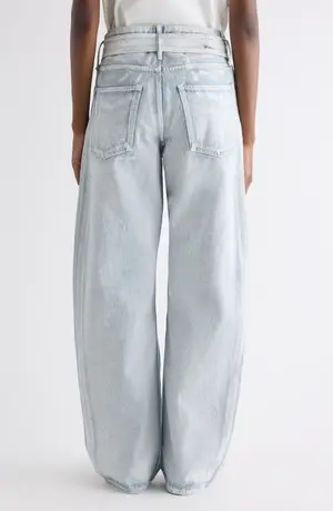 Acne Studios Belted Wide-leg Jeans - Blue/white