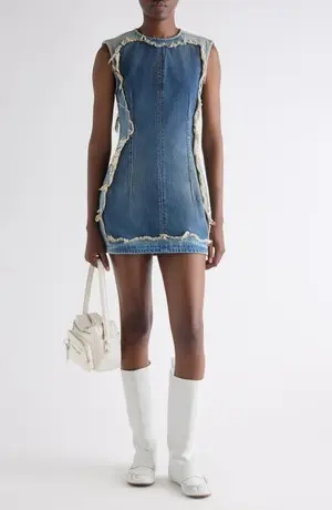 Acne Studios Sleeveless Deconstructed Denim Minidress
