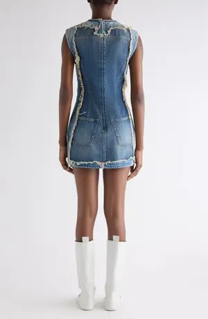 Acne Studios Sleeveless Deconstructed Denim Minidress