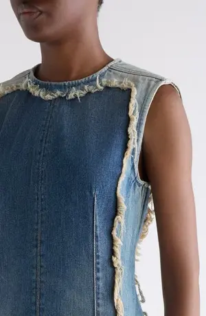 Acne Studios Sleeveless Deconstructed Denim Minidress