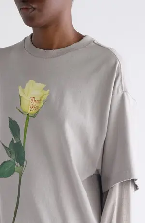 Acne Studios Layered Graphic Long-sleeve T-shirt - Light Grey