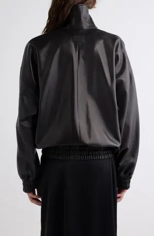 Acne Studios Lambskin Leather Blouson Jacket - Dark Brown