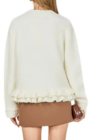 Endless Rose Fuzzy Ruffle Cardigan