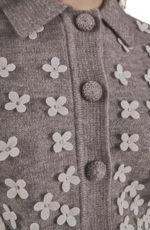 Endless Rose Floral Appliqué Cardigan