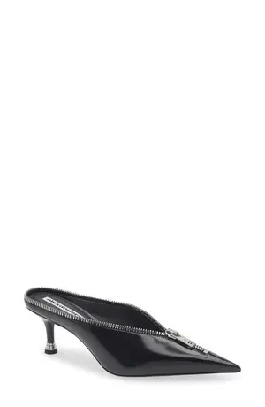 Alexander Wang Akila Zip Pointed Toe Mule Pump