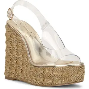 Jessica Simpson Kaliese Slingback Platform Wedge Sandal - Clear