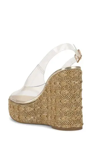 Jessica Simpson Kaliese Slingback Platform Wedge Sandal - Clear
