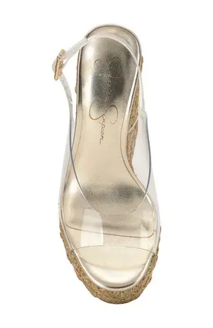 Jessica Simpson Kaliese Slingback Platform Wedge Sandal - Clear