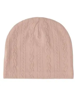 MINIMOI Cotton Jacquard Knit Beanie - Blush Pink