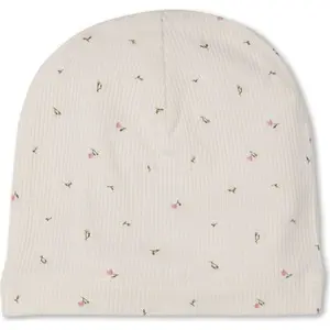 MINIMOI Sprigs Have Sprung Ribbed Beanie - Gardenia-pink