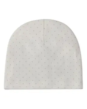 MINIMOI Put A Bow On It Cotton Polka Dot Knit Beanie - Rose