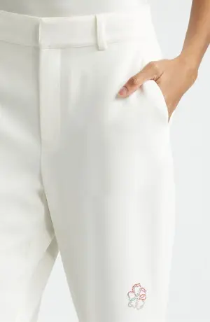 Cinq À Sept Kerry Crystal Studded Crop Pants - Ivory Multi