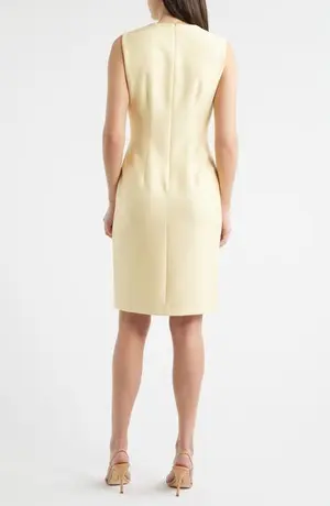 Anne Klein Floral Print Sleeveless Scuba Sheath Dress