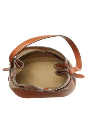 TOTEME Grained Leather Bucket Bag - Sienna