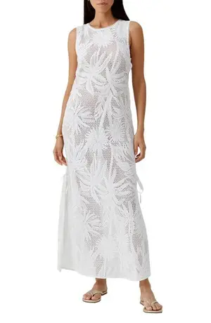 Melissa Odabash Jada Open Stitch Cover-up Dress - White