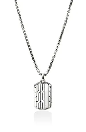 John Hardy Icon 50 Tag Pendant Necklace - Silver