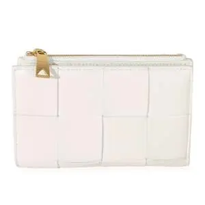Bottega Veneta Nappa Maxi Intrecciato Zip Around Wallet - White