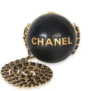 CHANEL Quilted Sphere Minaudiere Chain Clutch