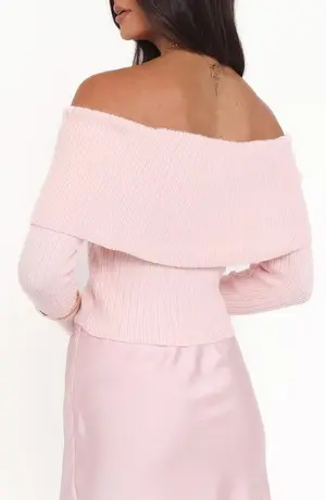 PETAL & PUP Off-the-shoulder Bow Sweater