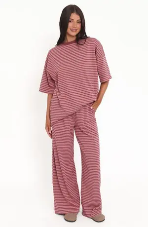 PETAL & PUP Striped Knit Drawstring Pants