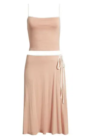 Free People Opal Tank & Skirt Set - Peach Light Combo