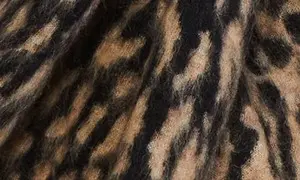Saint Laurent Leopard Print Mohair & Wool Blend Scarf