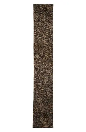Saint Laurent Leopard Print Mohair & Wool Blend Scarf - Beige/black