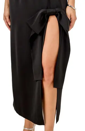 Endless Rose Sleeveless Bow Slit Column Dress