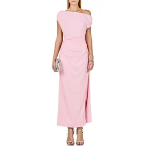 Endless Rose One-shoulder Midi Dress - Baby Pink