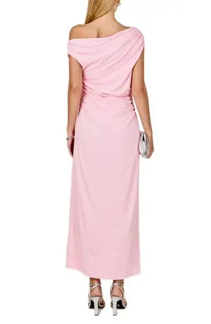 Endless Rose One-shoulder Midi Dress - Baby Pink