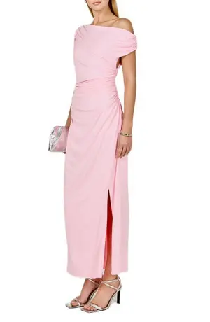 Endless Rose One-shoulder Midi Dress - Baby Pink