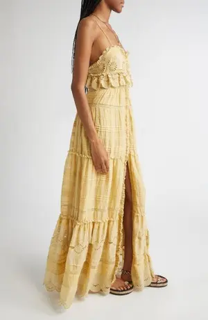 Isabel Marant Étoile Paule Embroidered Maxi Dress - Light Ochre