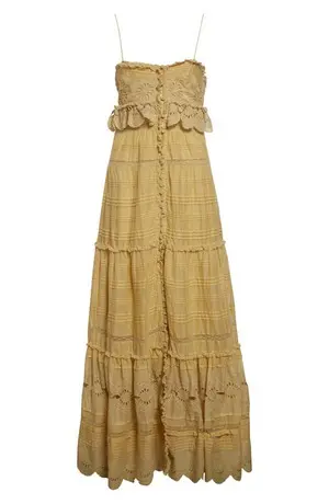 Isabel Marant Étoile Paule Embroidered Maxi Dress - Light Ochre