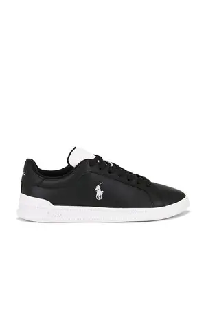 Polo Ralph Lauren Low Top Sneaker In Black - Black & White