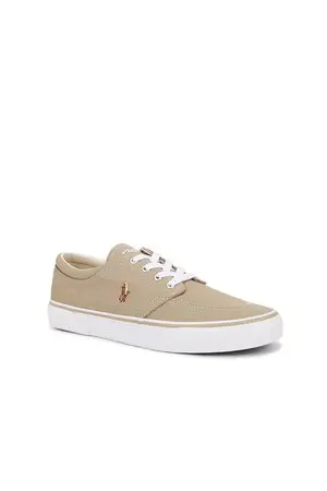 Polo Ralph Lauren Low Top Sneaker In Black - Straw Khaki