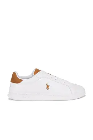 Polo Ralph Lauren Low Top Sneaker In White - White & Tan