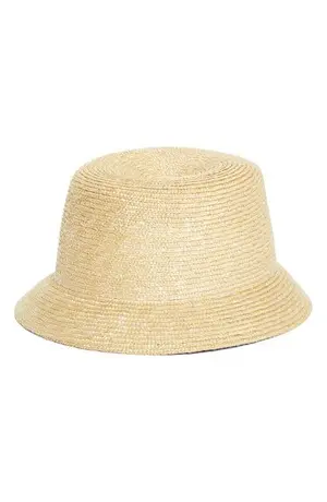 Saint Laurent Braided Straw Short Brim Hat