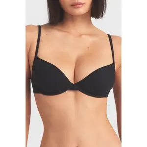 SKIMS Everyday Cotton Underwire Unlined Demi Bra - Onyx