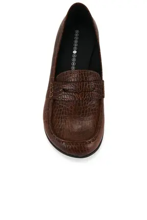 PHILEO 079 Crocodile Embossed Leather Moccasin