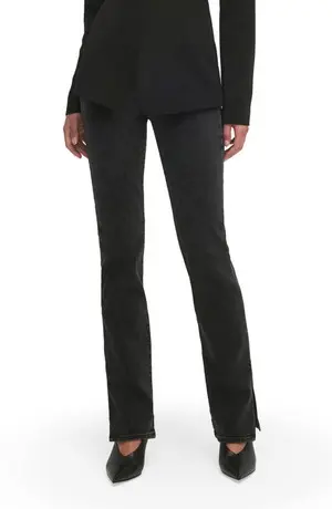 FAVORITE DAUGHTER Valentina Side Slit High-waist Straight-leg Jeans - Boulder