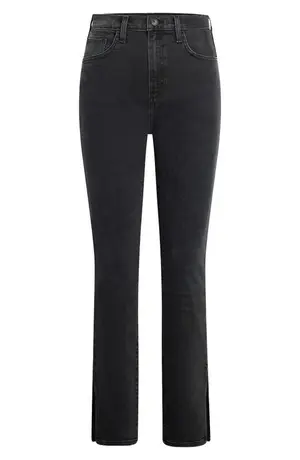FAVORITE DAUGHTER Valentina Side Slit High-waist Straight-leg Jeans - Boulder