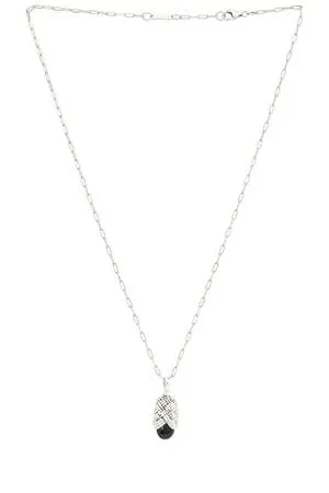 Bottega Veneta Sterling Silver Necklace In Metallic Silver - Blood Stone