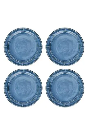 JULISKA Berry & Thread Set Of 4 Melamine Dinner Plates - Ocean