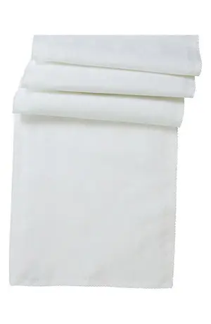 JULISKA Berry Scallop Linen Table Runner - White