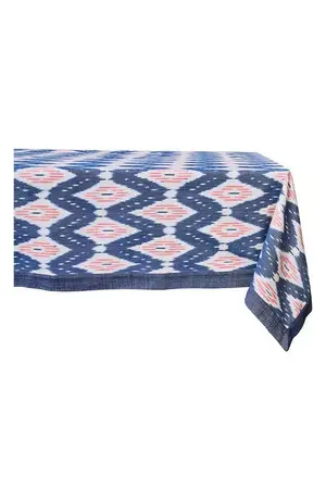 JULISKA Ikat Cotton Tablecloth - Blue Multi